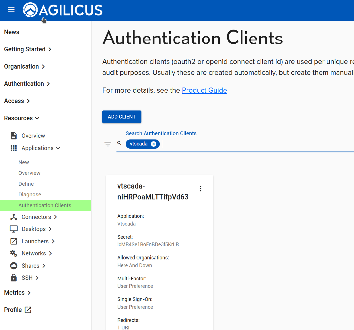 VTScada Single-Sign-On - Agilicus