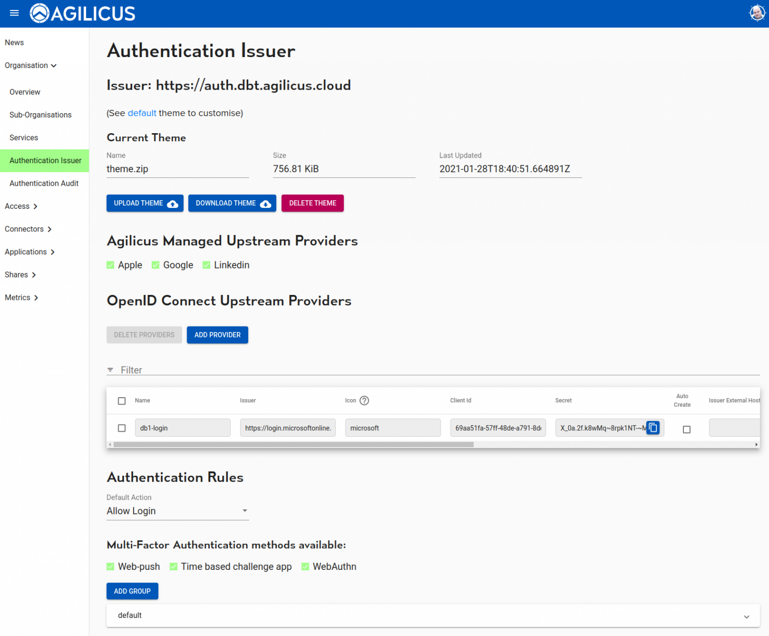Identity & Authentication Methods - Agilicus