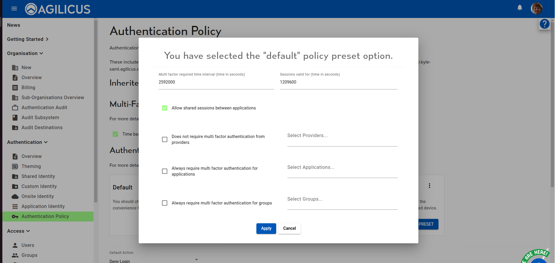 Multi-Factor Authentication - Agilicus