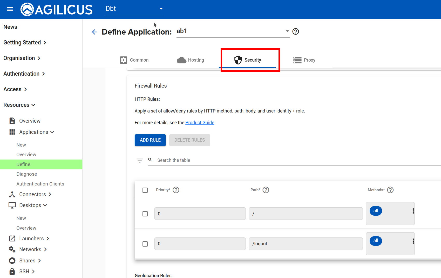 Firewall rules - Agilicus