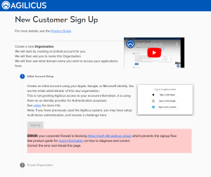 Signup: Firewall Configuration - Agilicus