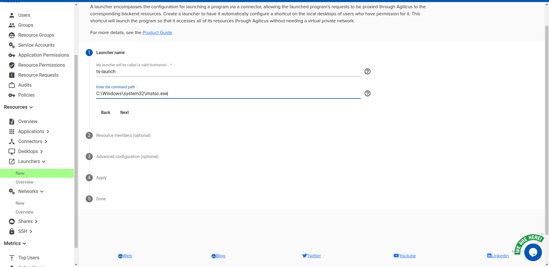 Using Remote Desktop Gateway through a Launcher - Agilicus