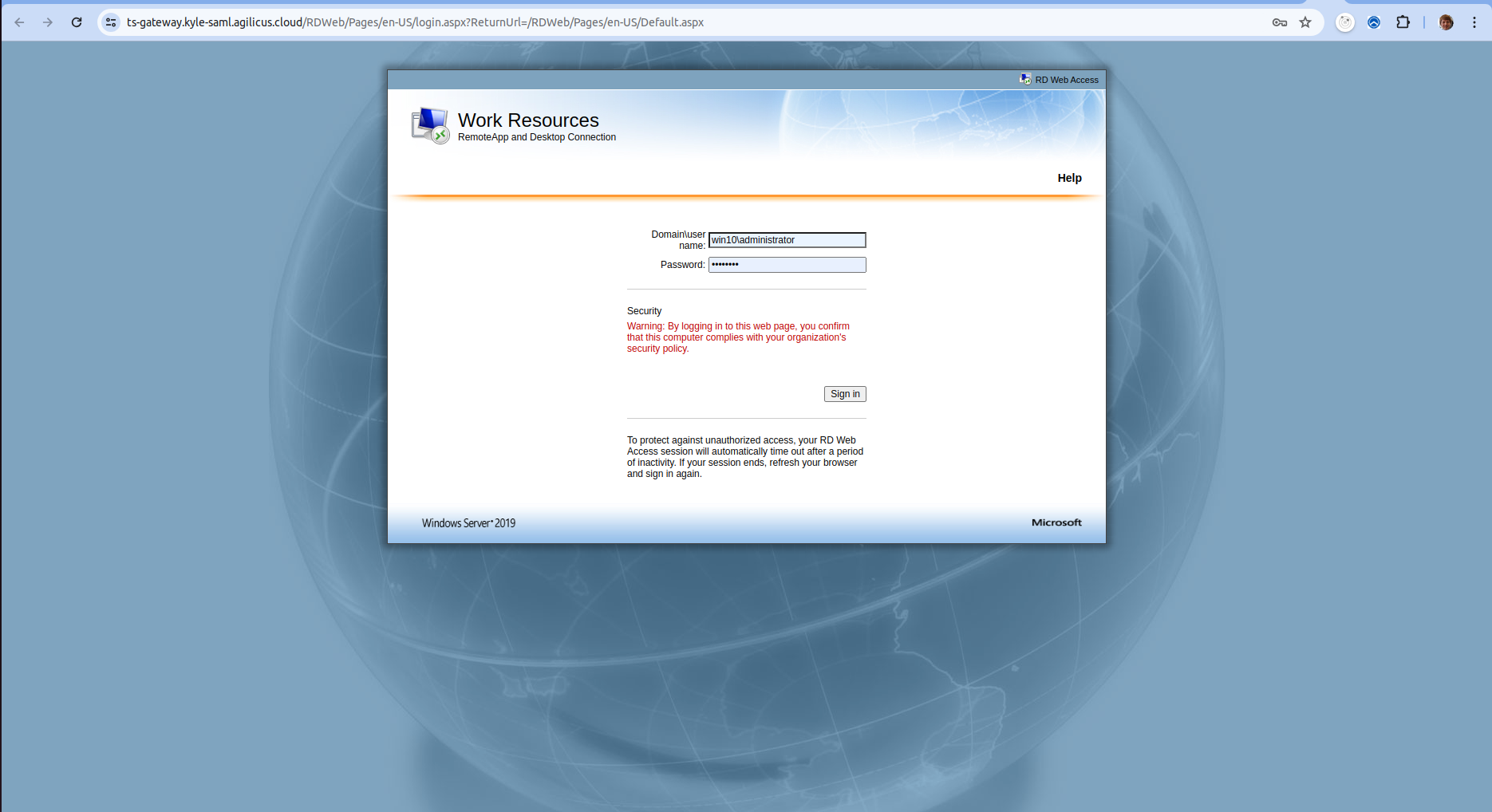 Using Remote Desktop Gateway through a Launcher - Agilicus