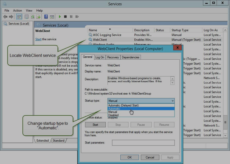 Enable WebClient/WebDav on Windows Server - Agilicus